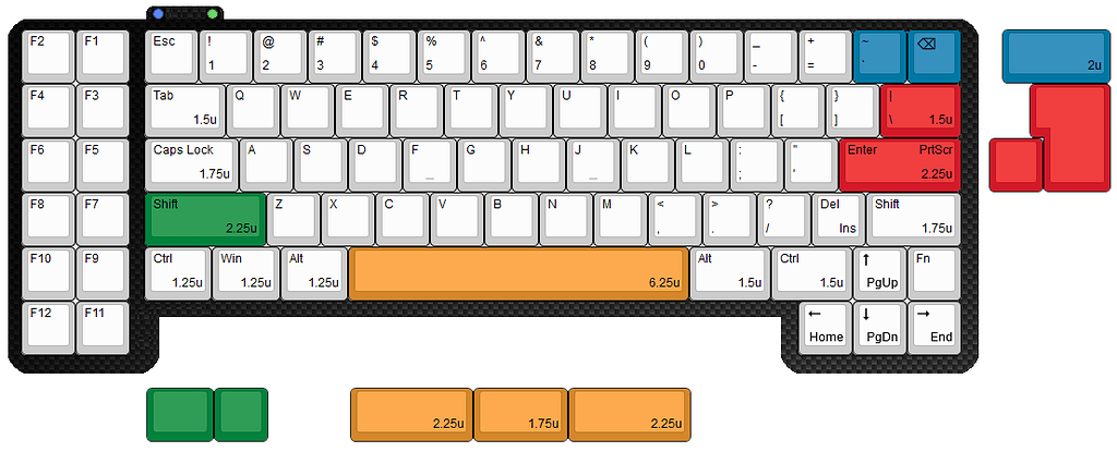 Layout: 60% + Arrows + Left-side Functions - Key layouts - KeebTalk