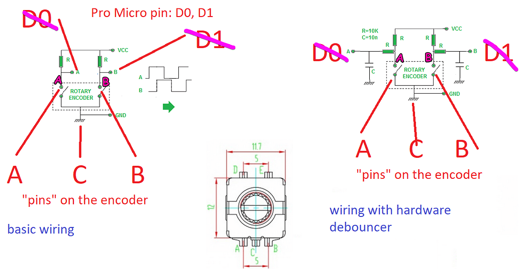 How to wire a rotary encoder fit in a matrix? - Makerspace - KeebTalk