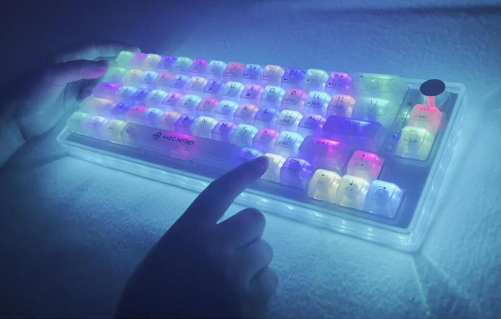 MK31 Transparent RGB Lighting Backlit Mechanical Keyboard Tri Modes ...