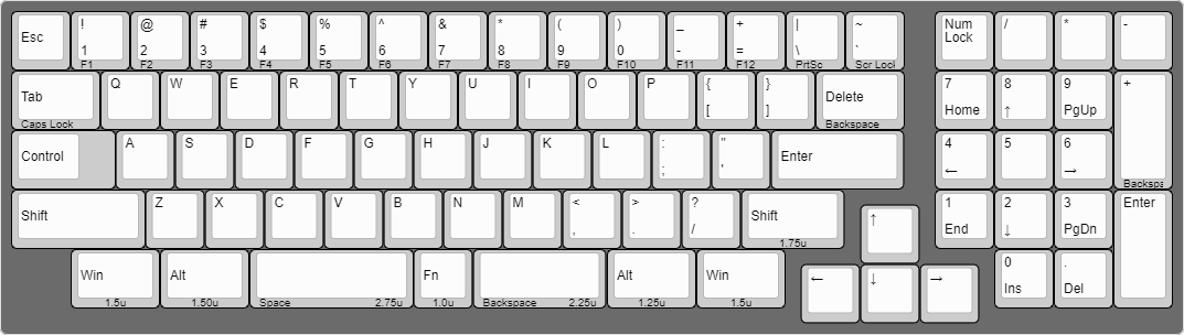 Modified 1800 Layouts - Key layouts - KeebTalk